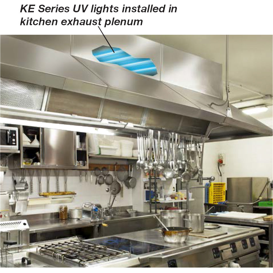 UVC Kitchen Exhaust Hood Fixture - 2 Lamp High Output - 24" Length Into ...